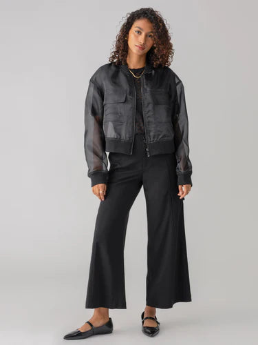 Skyline Organza Bomber - Black – Barnett & Co. Skyline Organza Bomber - Black – Barnett & Co.